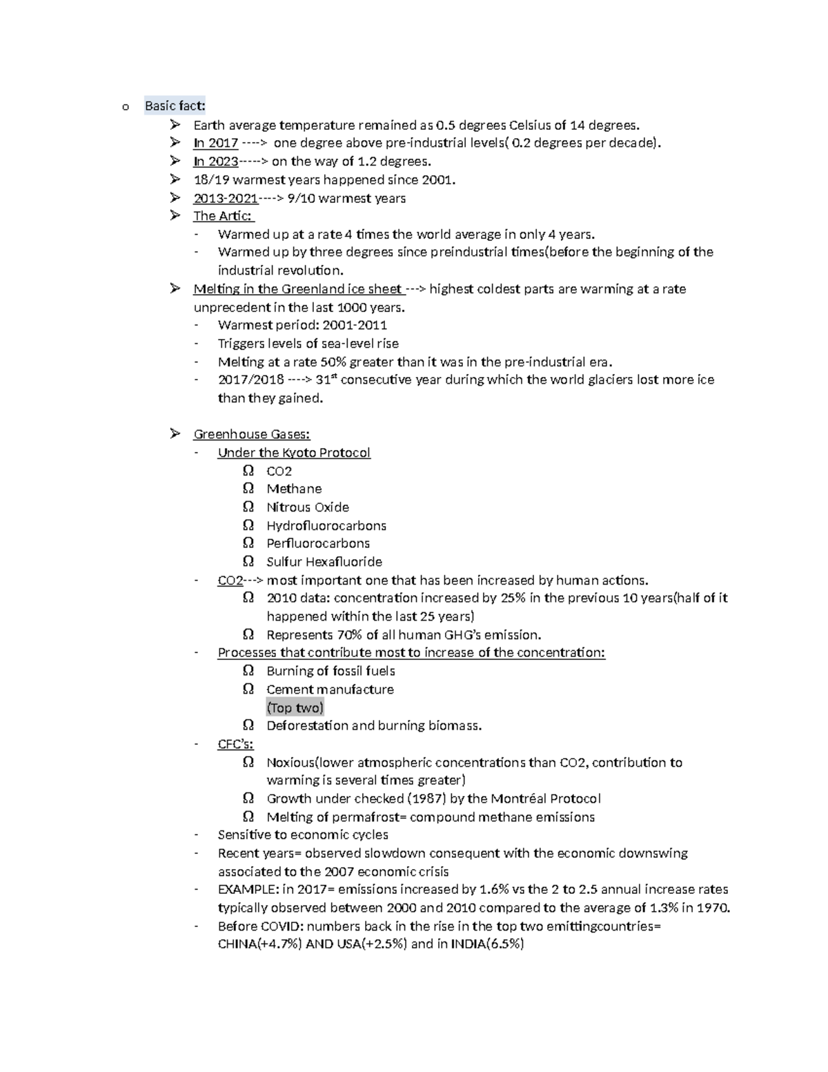 Climate change test - o Basic fact: Earth average temperature remained ...
