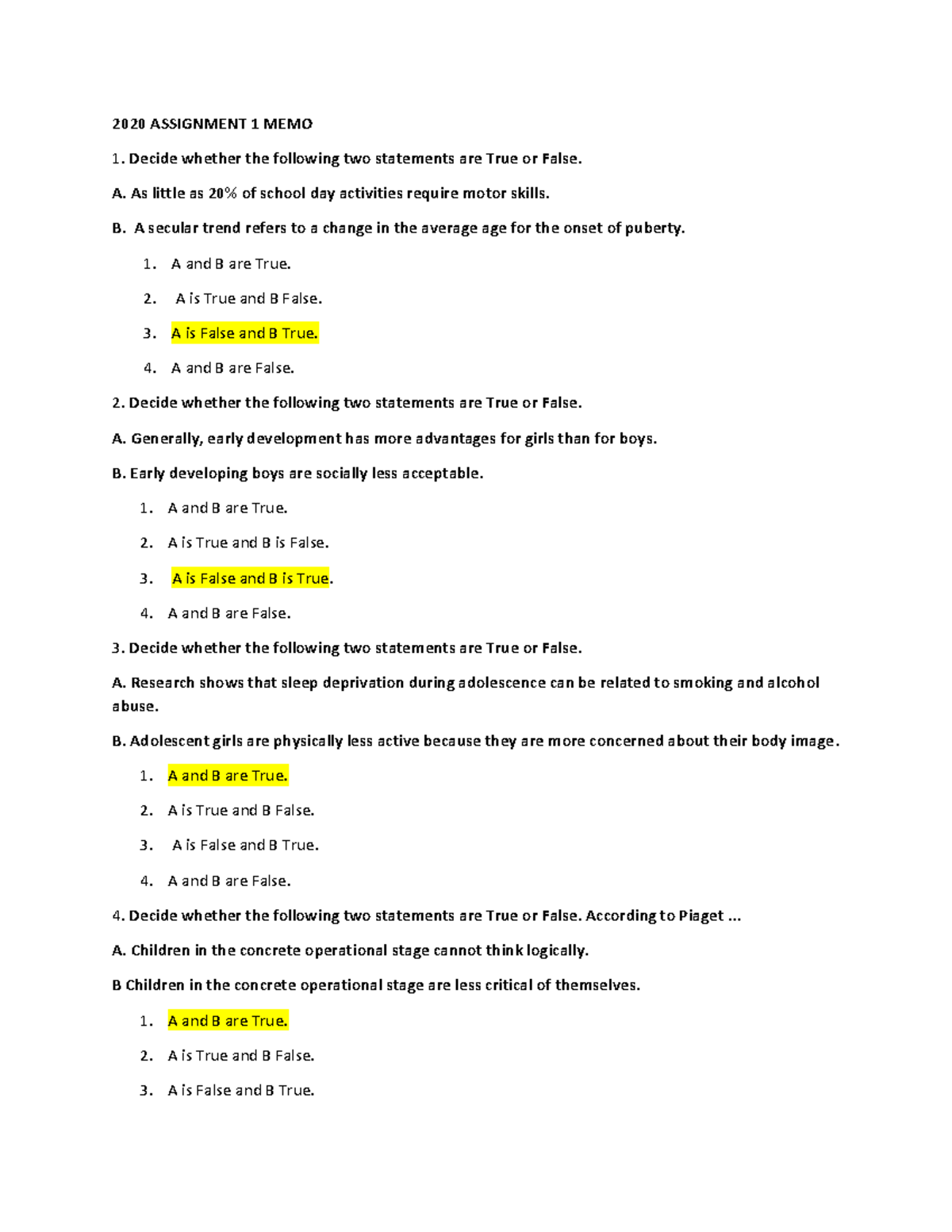 PED3701 2020 Assignment 1 MEMO - 2020 ASSIGNMENT 1 MEMO Decide whether ...