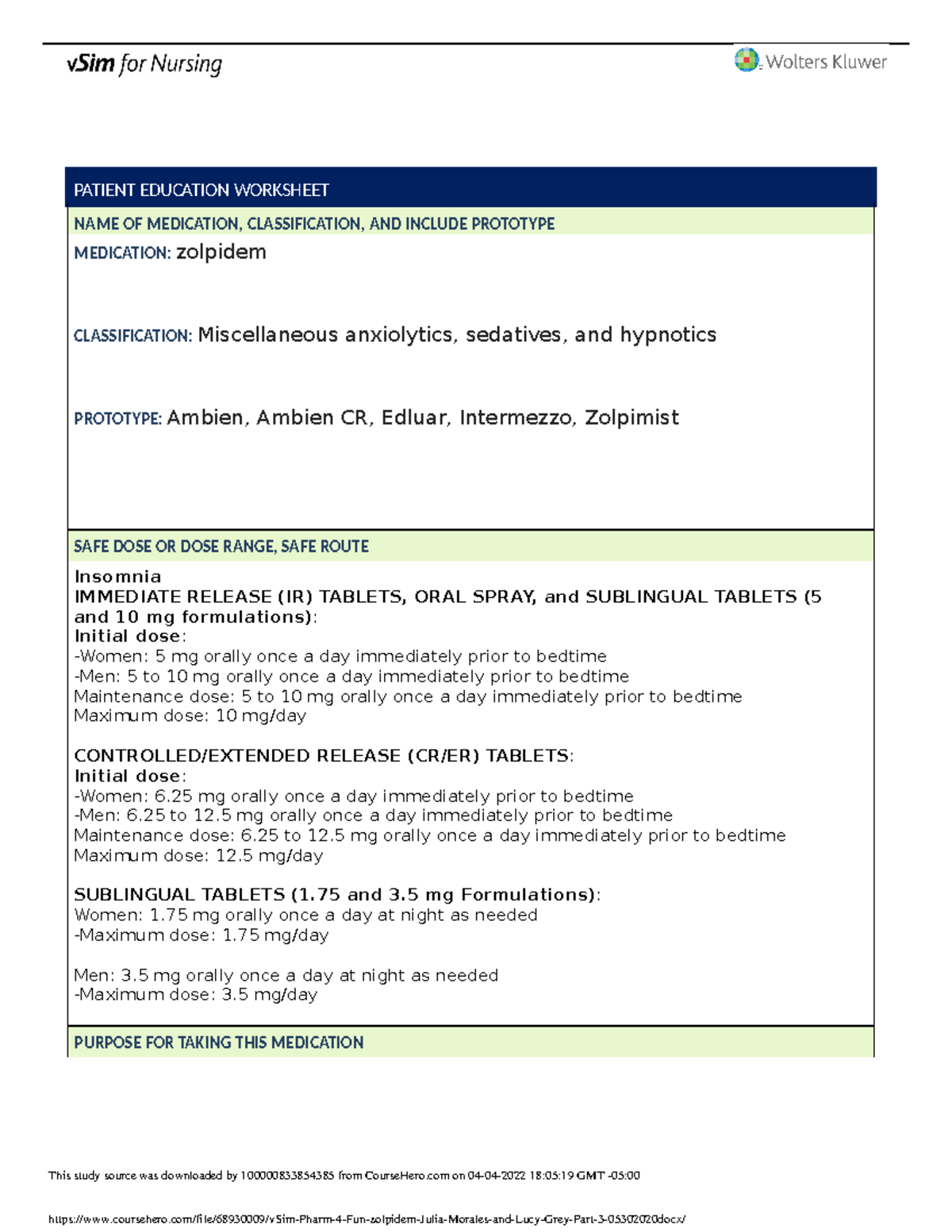 V Sim Pharm 4 Fun zolpidem Julia Morales and Lucy Grey Part 3 05302020 ...