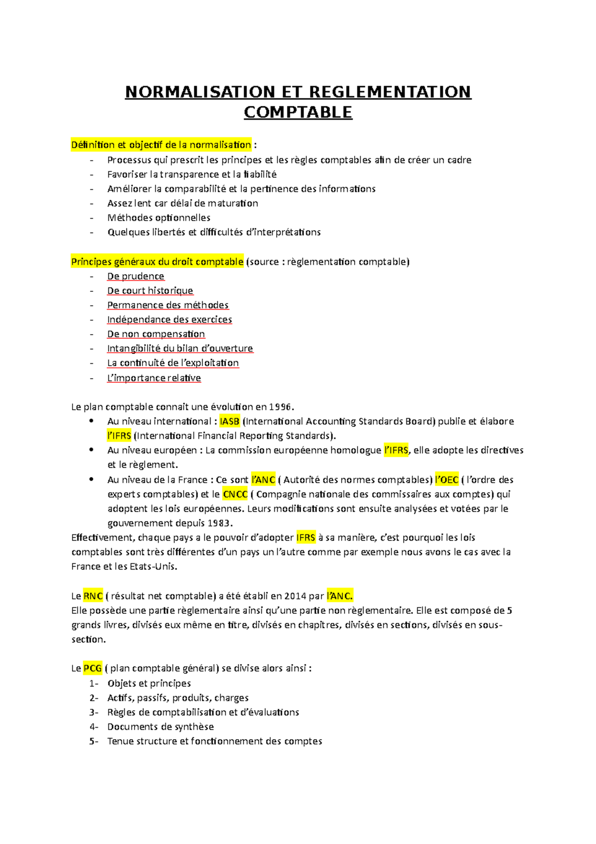 Normalisation et règlementation comptable - NORMALISATION ET REGLEMENTATION COMPTABLE Définition ...