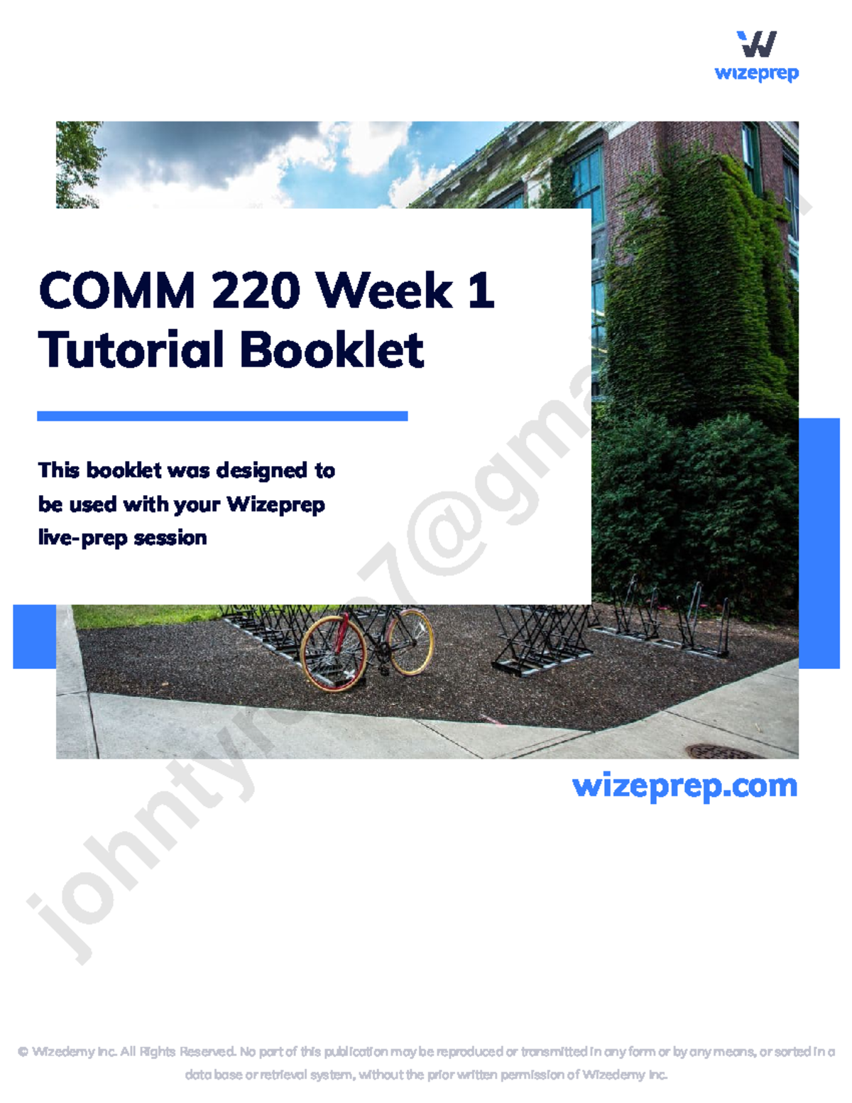 Wize fall 2023 weekly tutorial bundle comm 220 fall 2023 free weekly tutorial 1 booklet - COMM ...