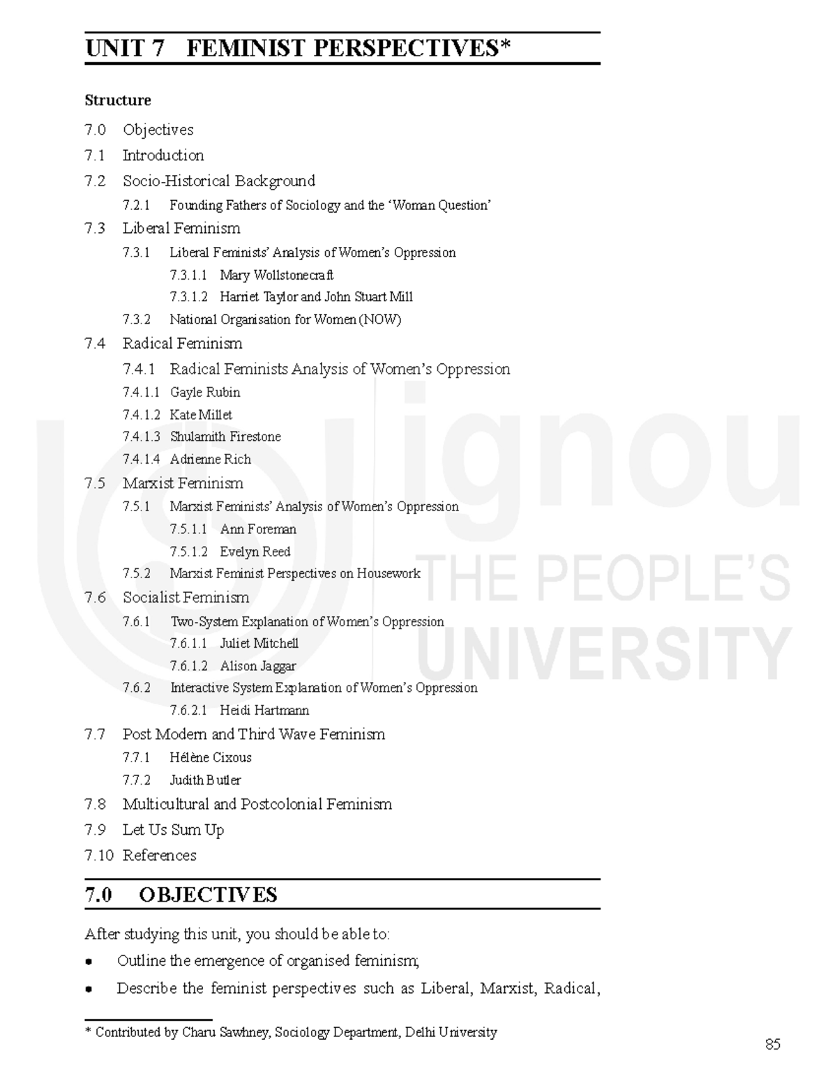 Feminist Perspective - Feminist Perspective UNIT 7 FEMINIST ...