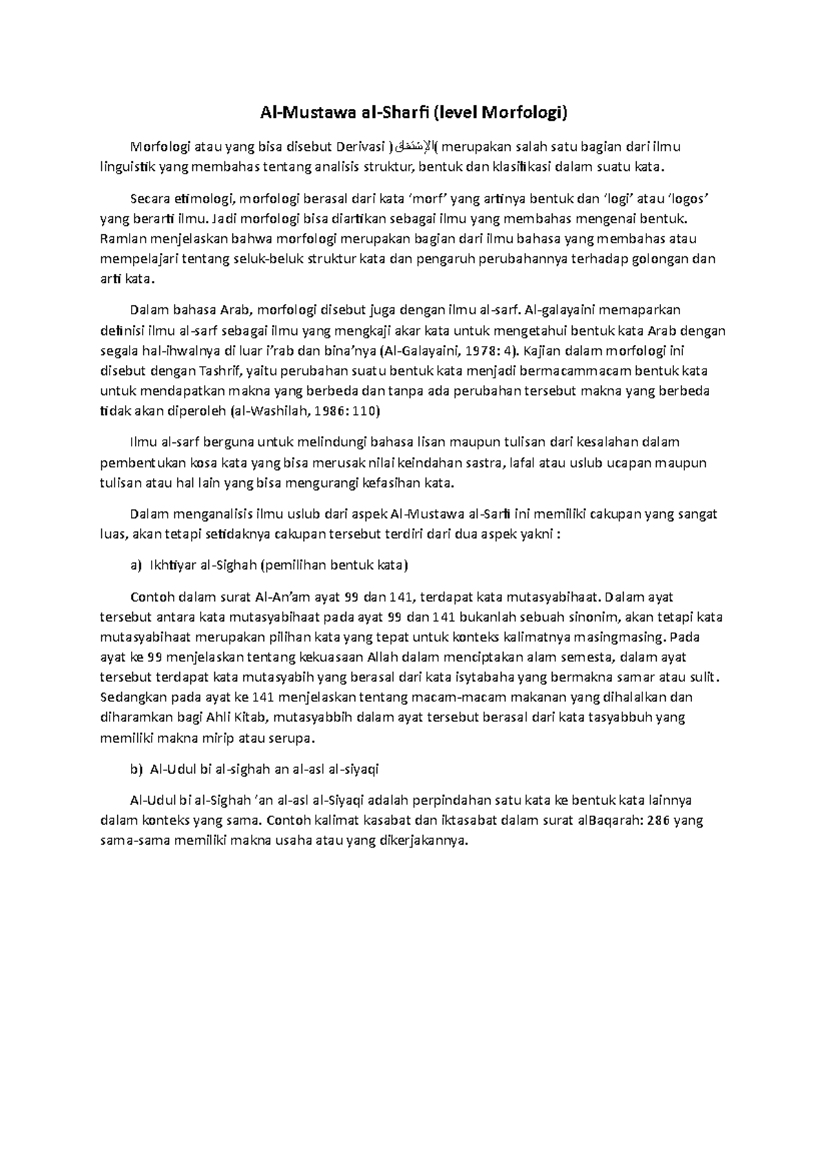 Al-Mustawa al-Sharfi (level Morfologi) - Al-Mustawa al-Sharfi (level ...
