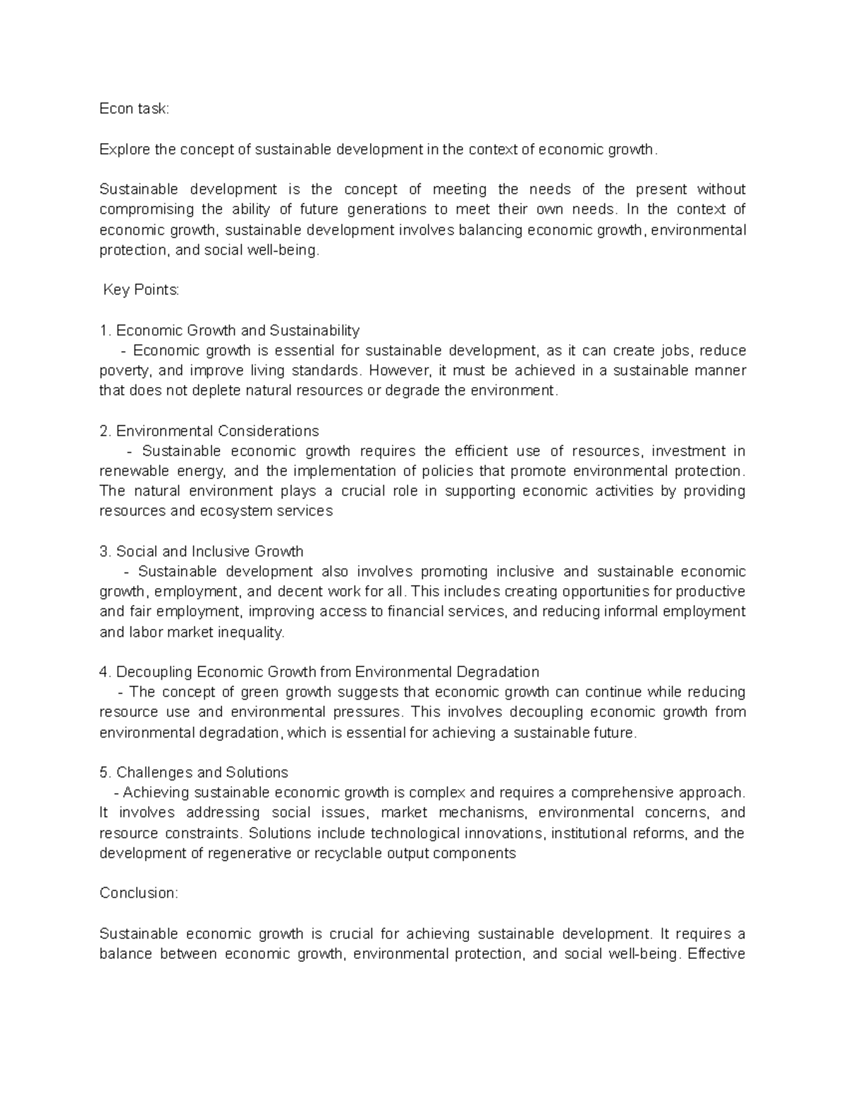 Econ Task 13 - Econ Dev Task Assignment - Econ task: Explore the ...