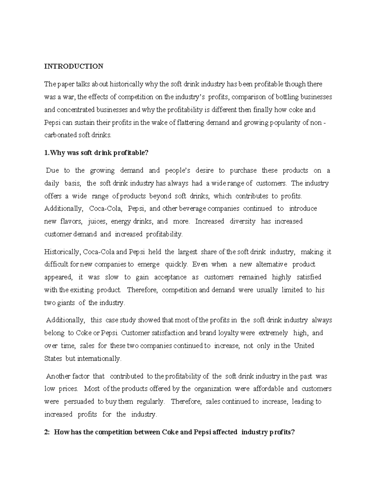 Strategic mgnt ass - These are lecture notes - INTRODUCTION The paper ...