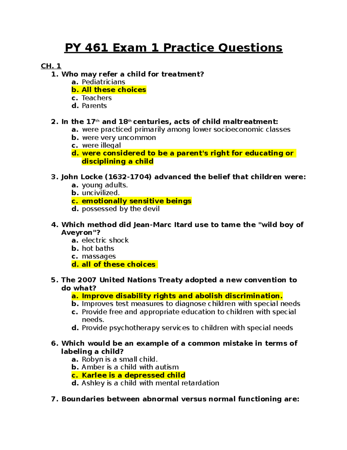 Py 461 exam 1 practice questions - PY 461 Exam 1 Practice Questions CH ...