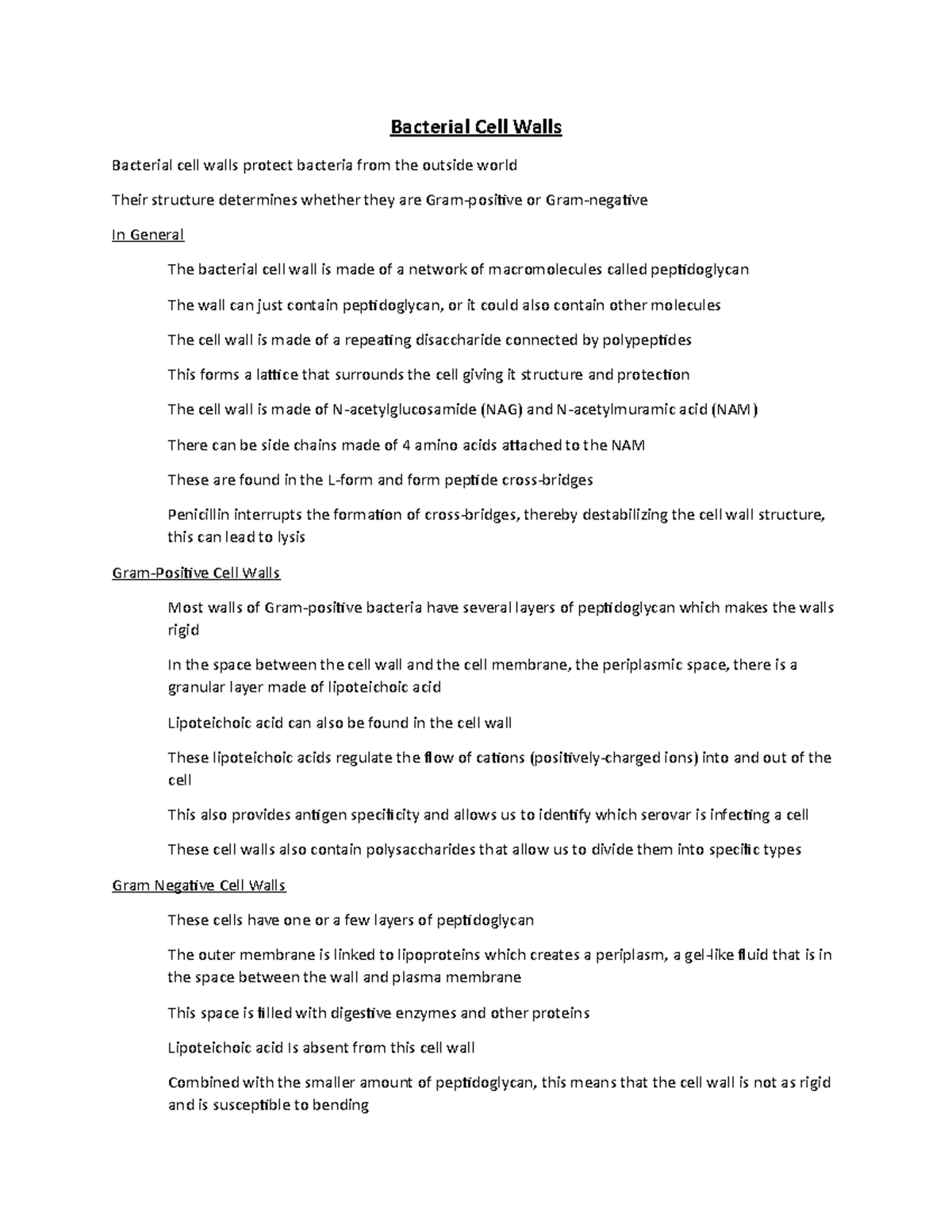 Bacterial Cell Walls Complete - Bacterial Cell Walls Bacterial cell ...
