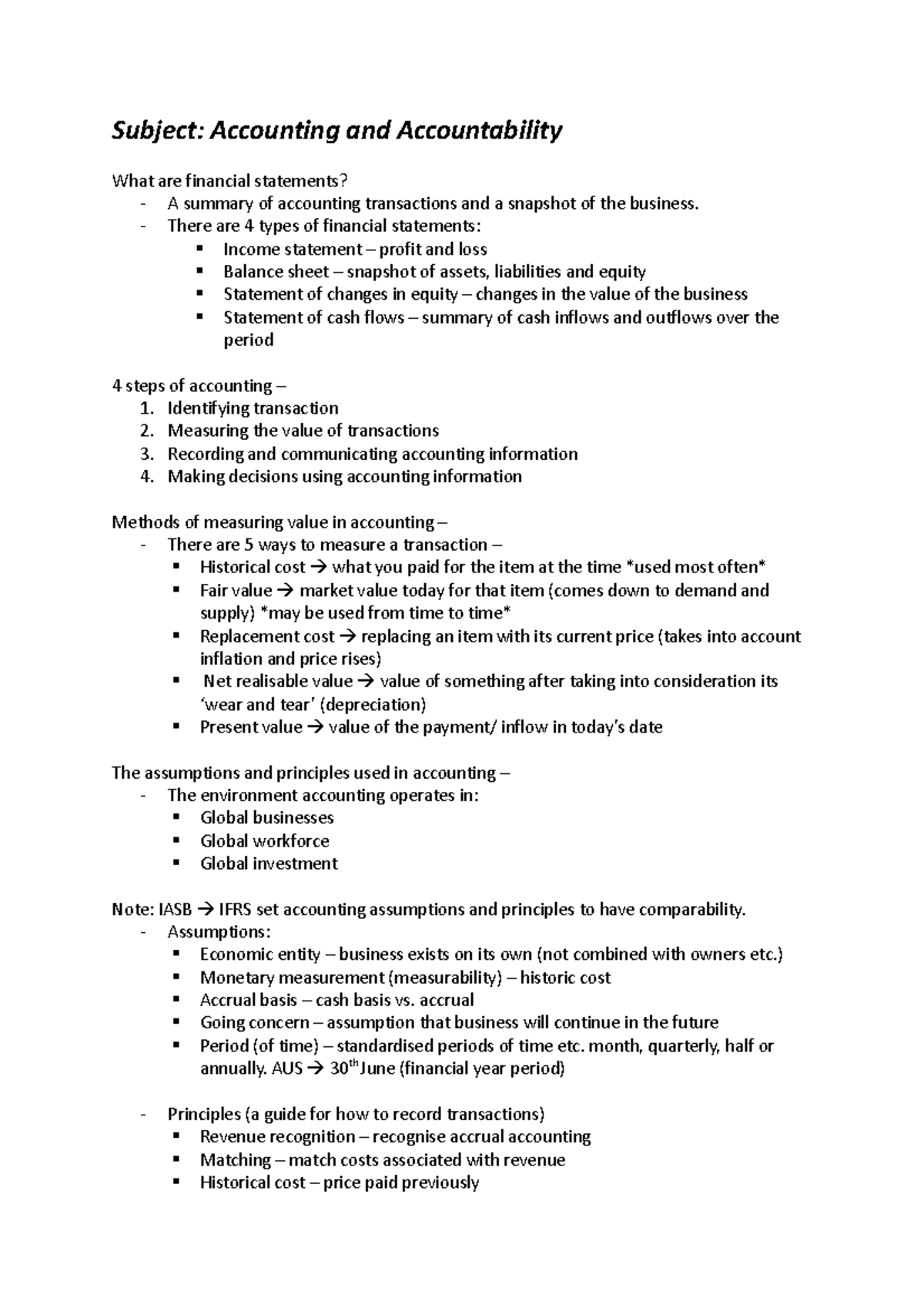 Accounting and Accountability - There are 4 types of financial ...
