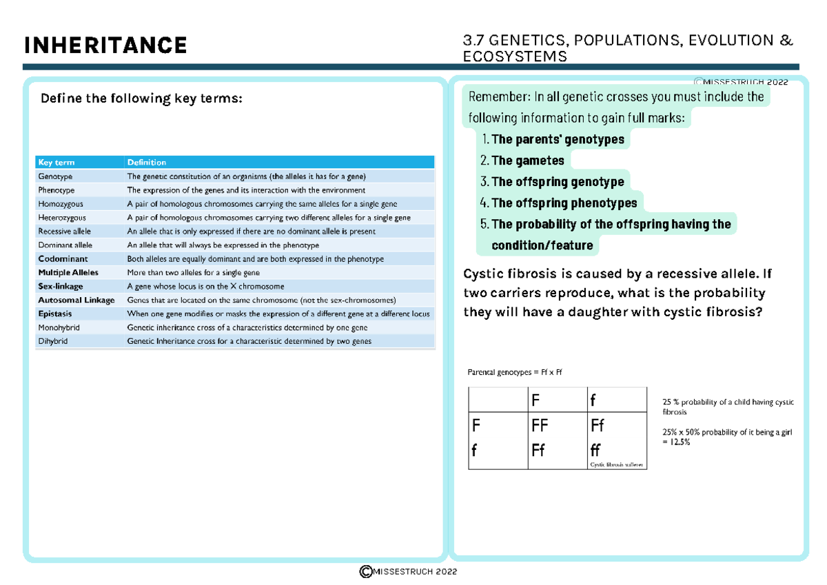 Answers Genetics, populations, evolution and ecosystems workbook ...