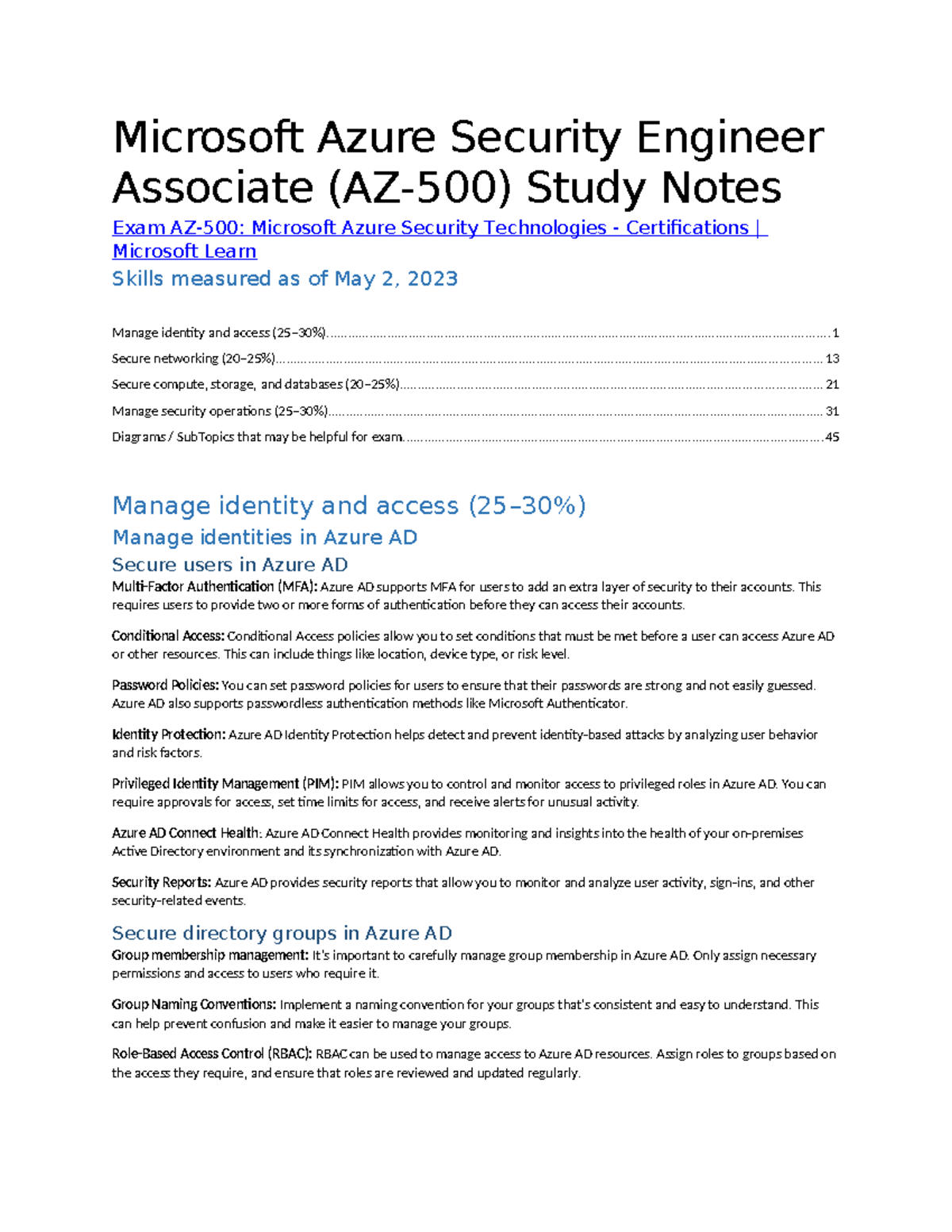 AZ-500 Study Notes - Operation - Microsoft Azure Security Engineer ...