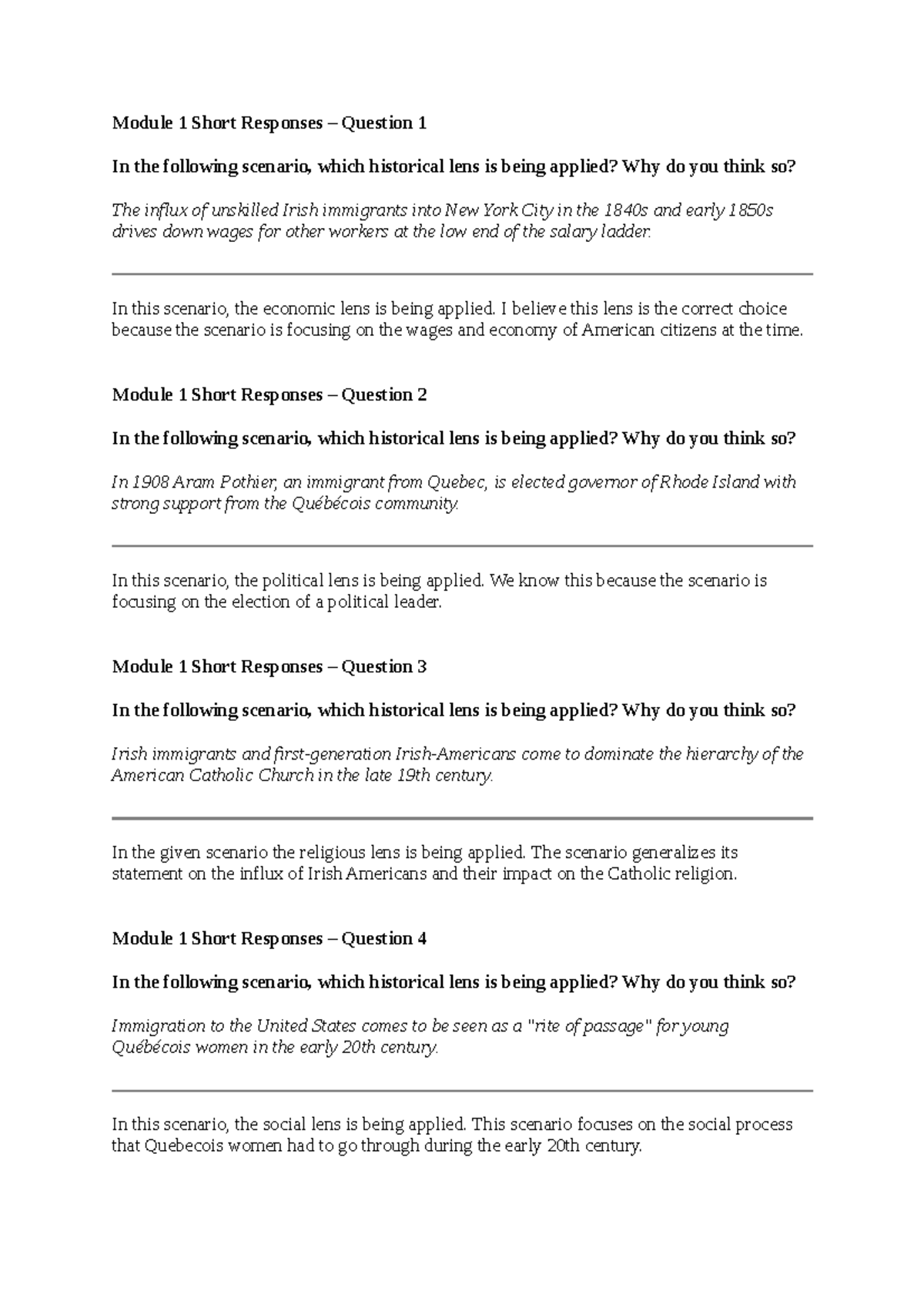 Module 1 Short Responses Questions - Studocu