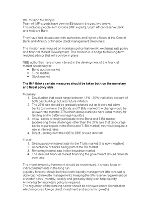 Eco chp 2 - Econometrics - Chapter Two: Simple Linear Regression Analysis with Cross-Sectional ...