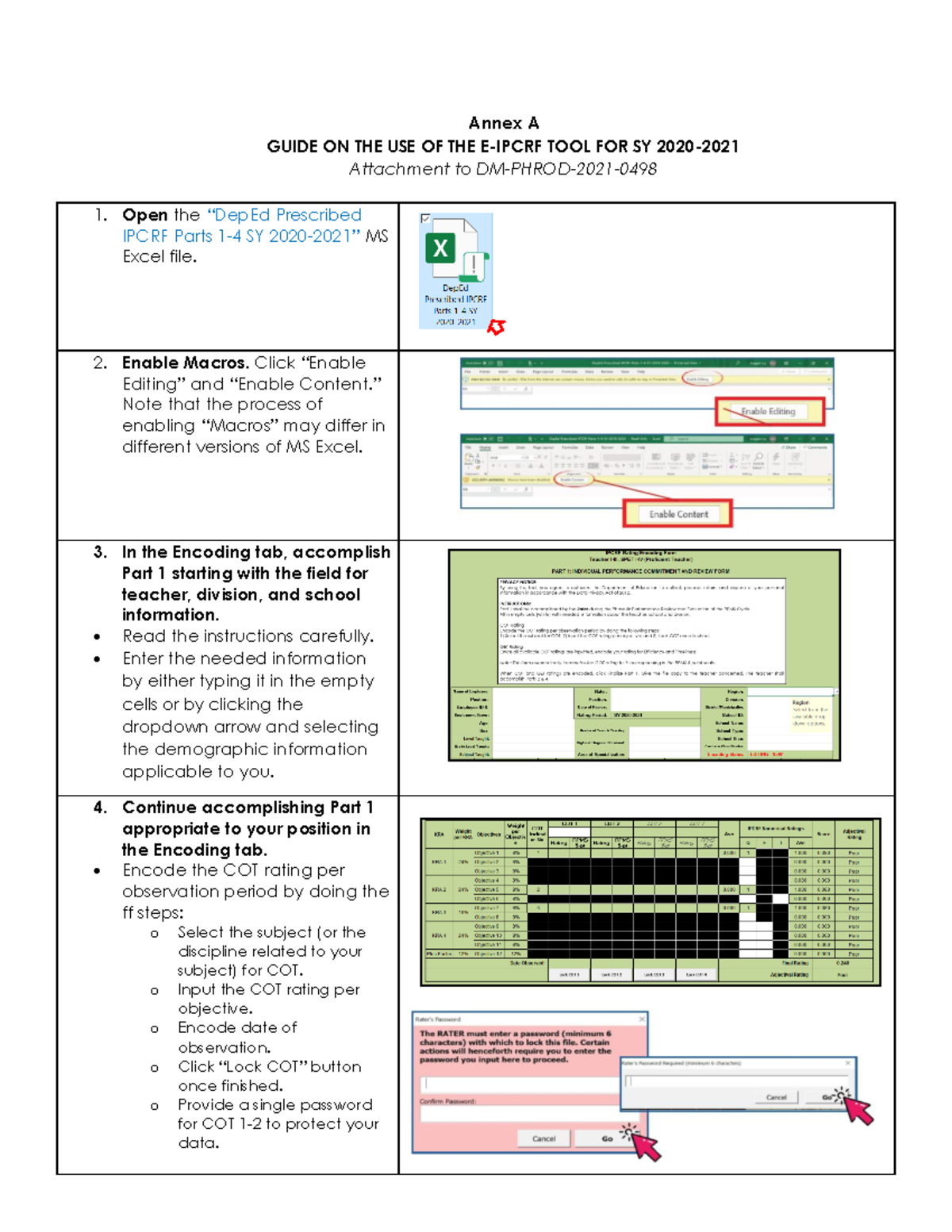 Annex A - Guide on the Use of the e- Ipcrf for SY 2020-2021 - Annex A ...
