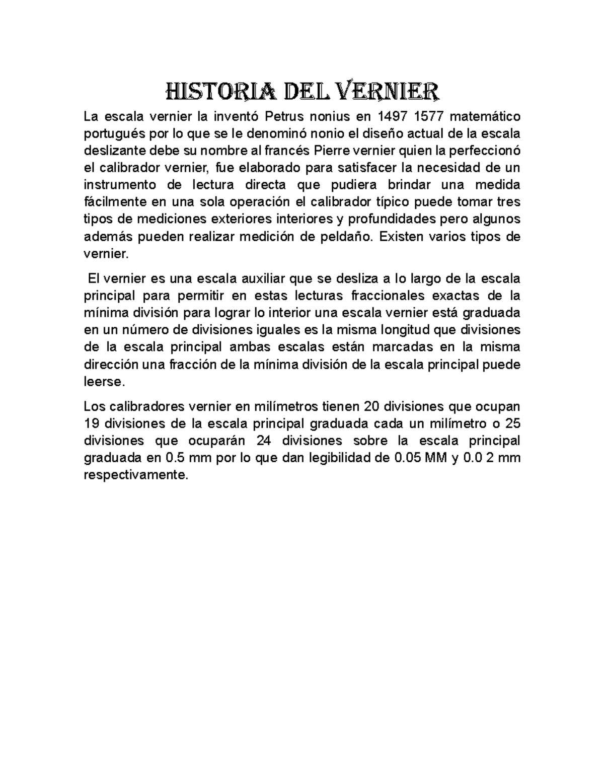 Vernier - ayuda a estudiar - Historia del vernier La escala vernier la ...