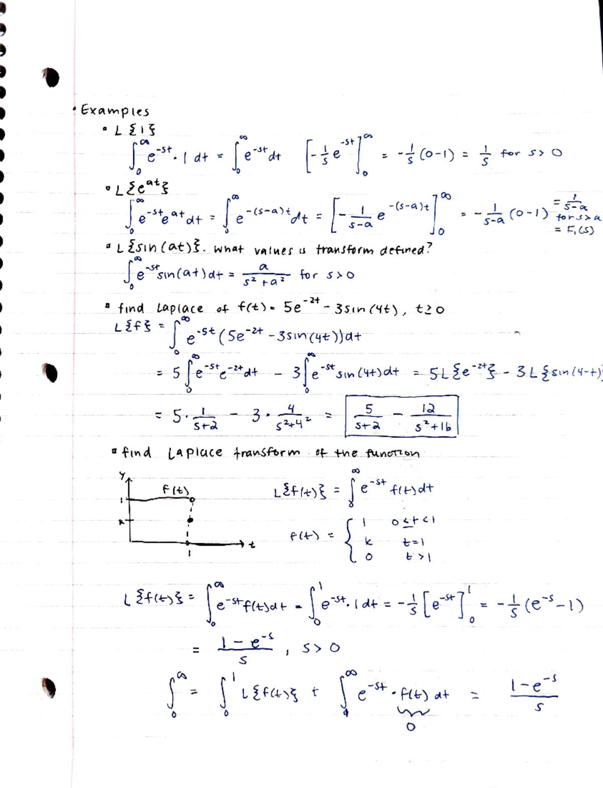 Chapter 6 Homework and Practice (LaPlace and Step Functions) - Exampies ...