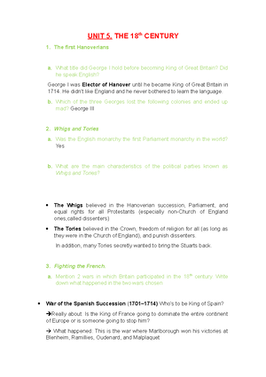 UNIT 6 THE 19TH Century AND THE British Empire - UNIT 6: THE NINETEENTH ...