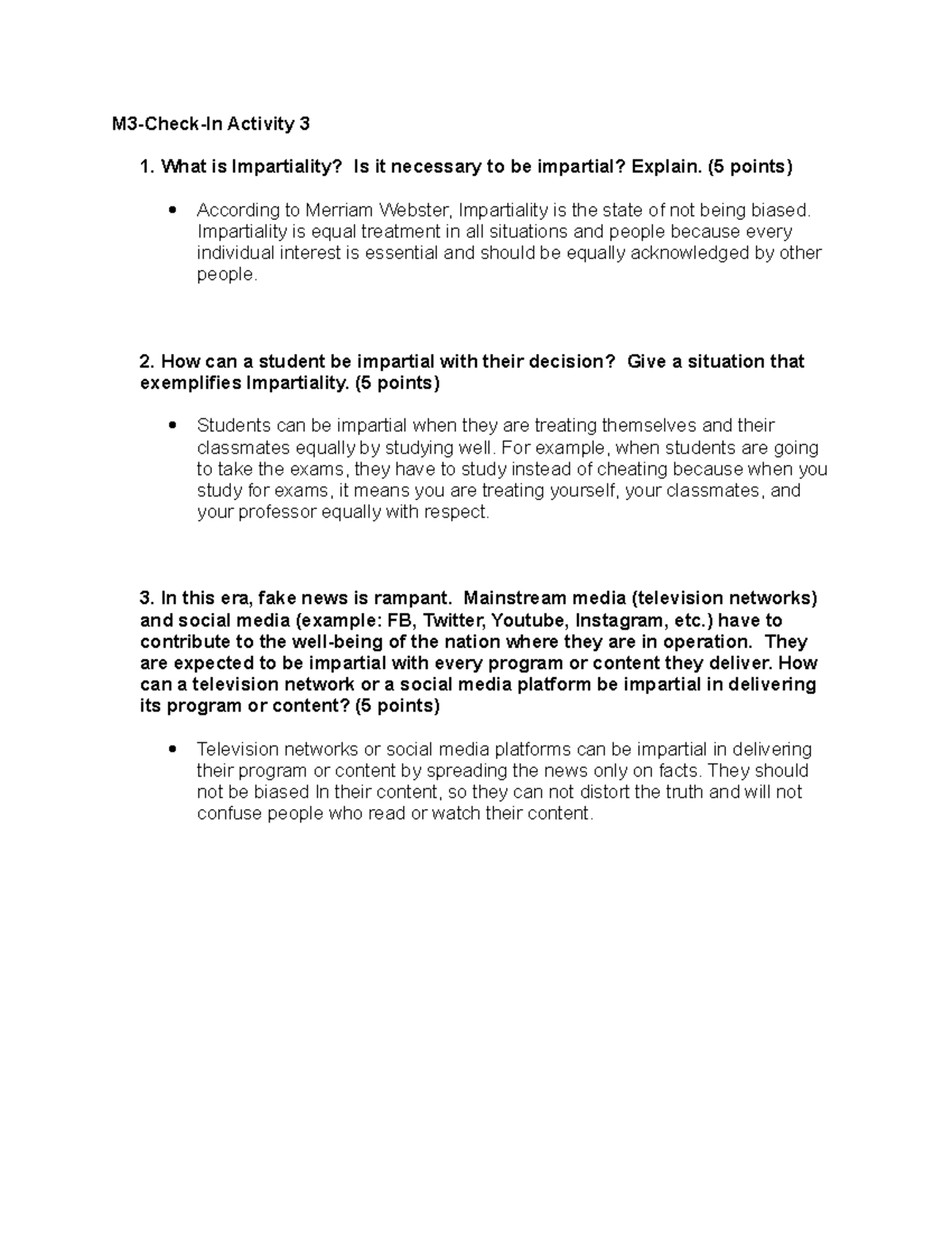 Ethics Module 3 and 4 Activities - Studocu