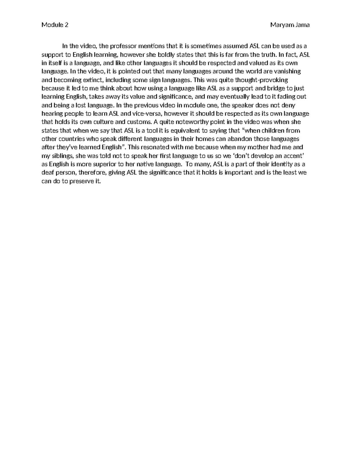 Module 2 - Summary Social Work With Families - Module 2 Maryam Jama In ...