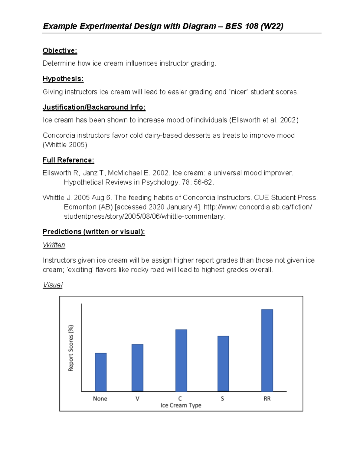 Example Experimental Design - Hypothesis: - Studocu