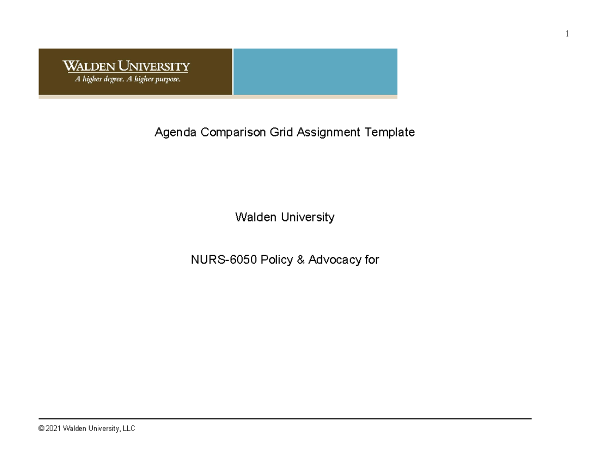 Stucdoc - Agenda Comparison Grid Assignment Template Walden University ...