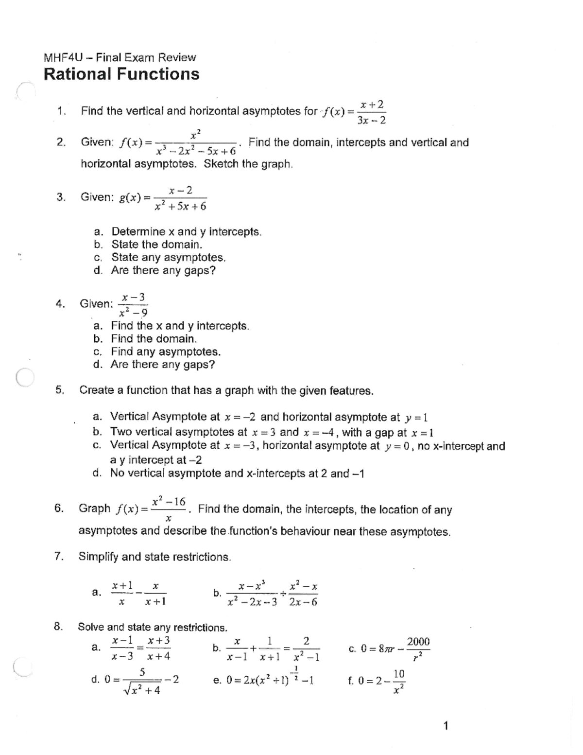 Final Review Rationals - Math 1160 - Studocu