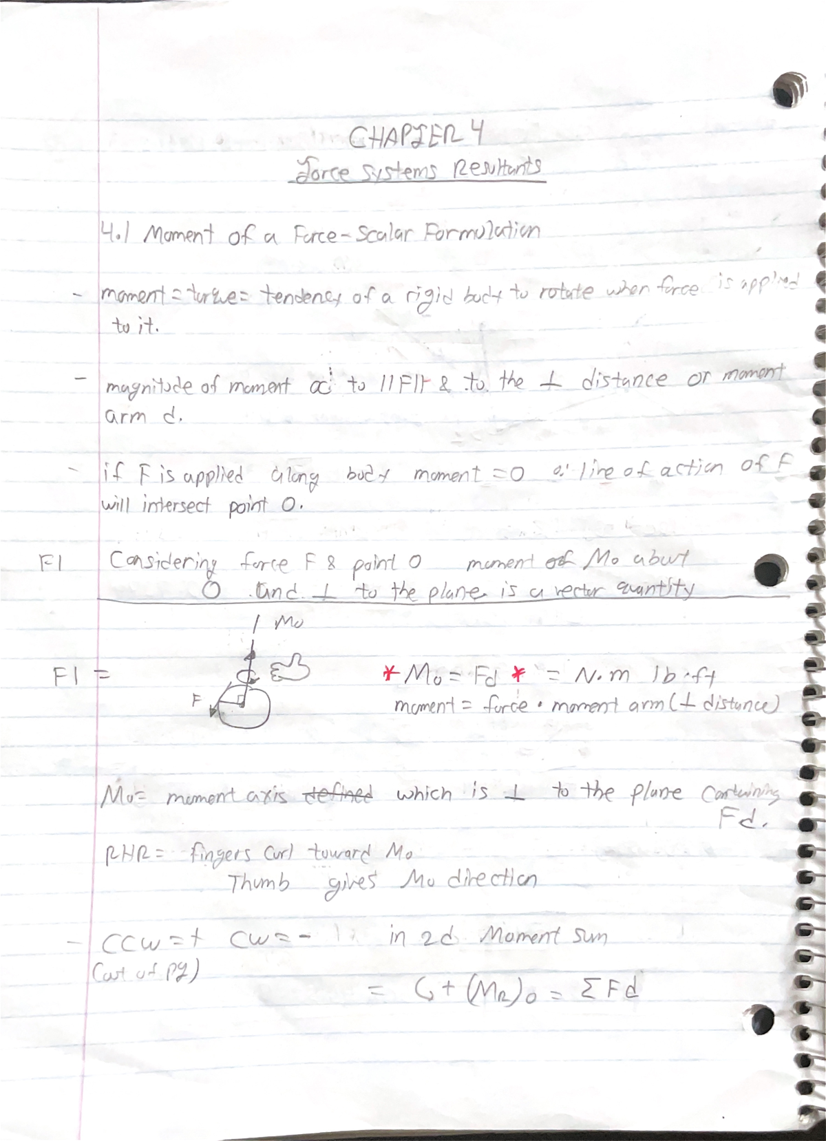 Chapter 4 Force system resultant - AER 320 - Studocu