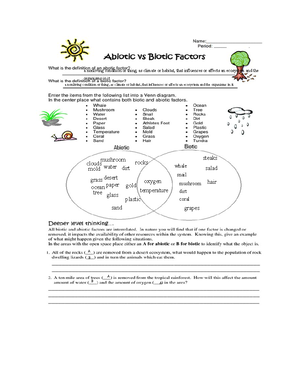 [Solved] Whats the difference between biotic and abiotic components of ...