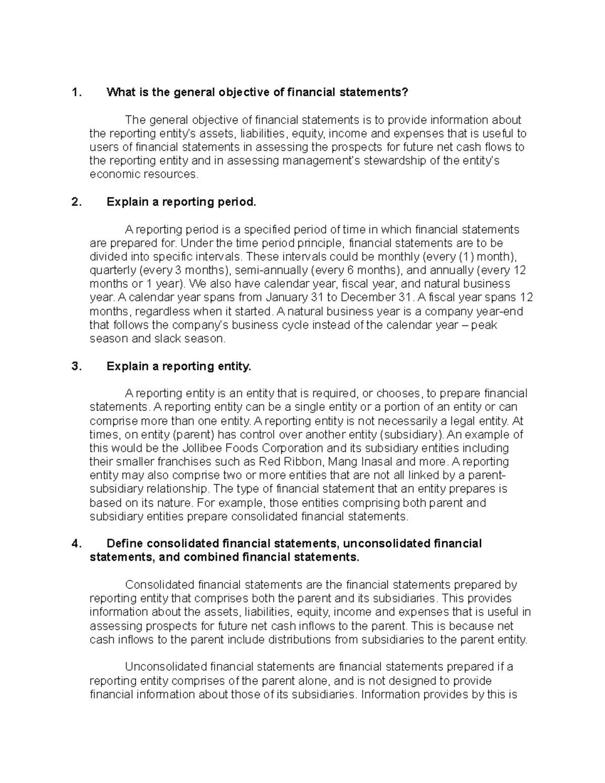 Accstan Assignement 3 - 1. What is the general objective of financial ...