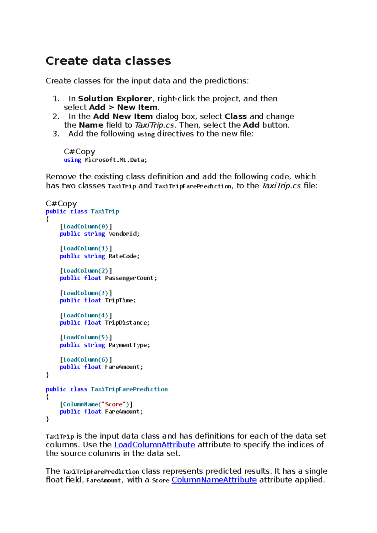 Create data classes - Creation of data class - Create data classes ... Create data classes - Creation of data class - Create data classes ...