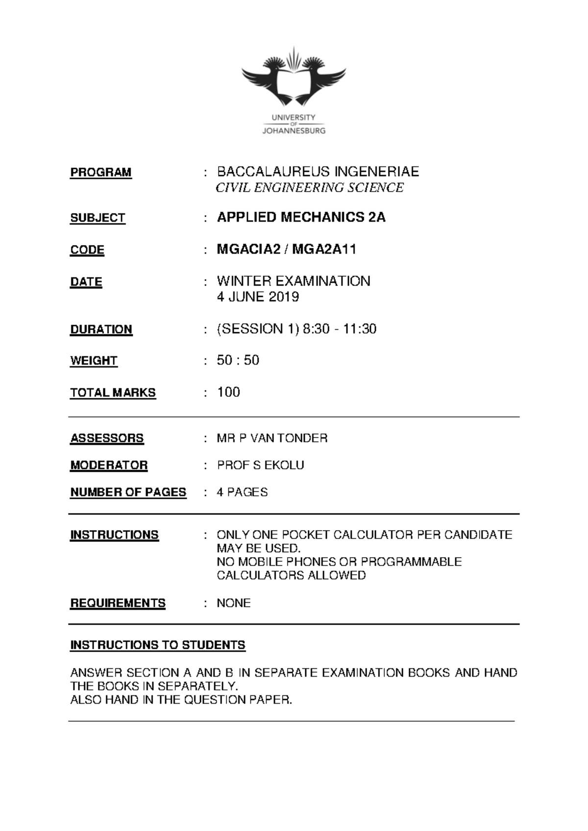 Uj 38877+ Source 1+ Source 1 - PROGRAM : BACCALAUREUS INGENERIAE CIVIL ENGINEERING SCIENCE ...