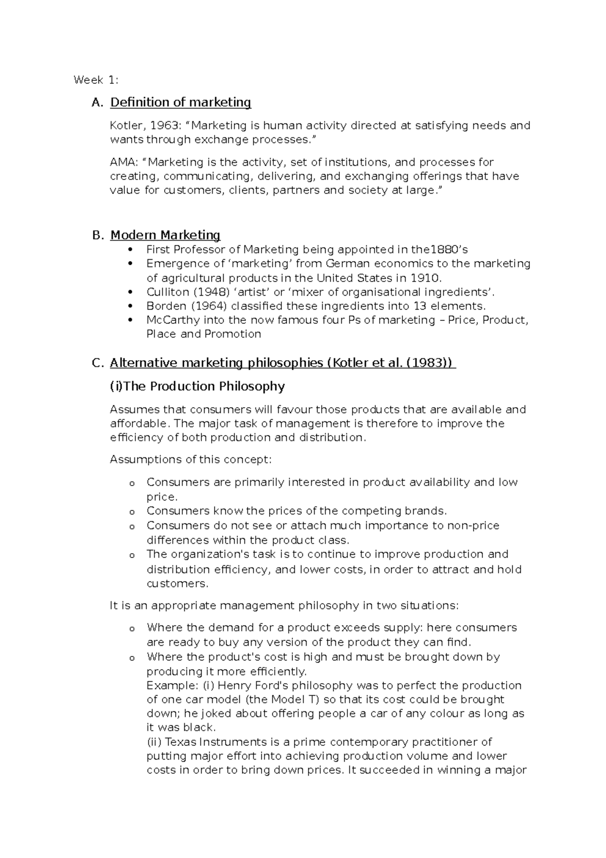 MKF WEEK 1 - Week 1 summarised notes from the lectures and slides ...