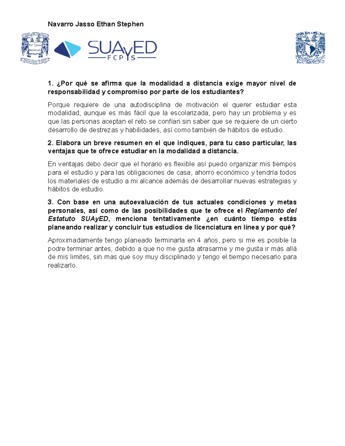 Trabajo de formación personal academica - Navarro Jasso Ethan Stephen 1 ...