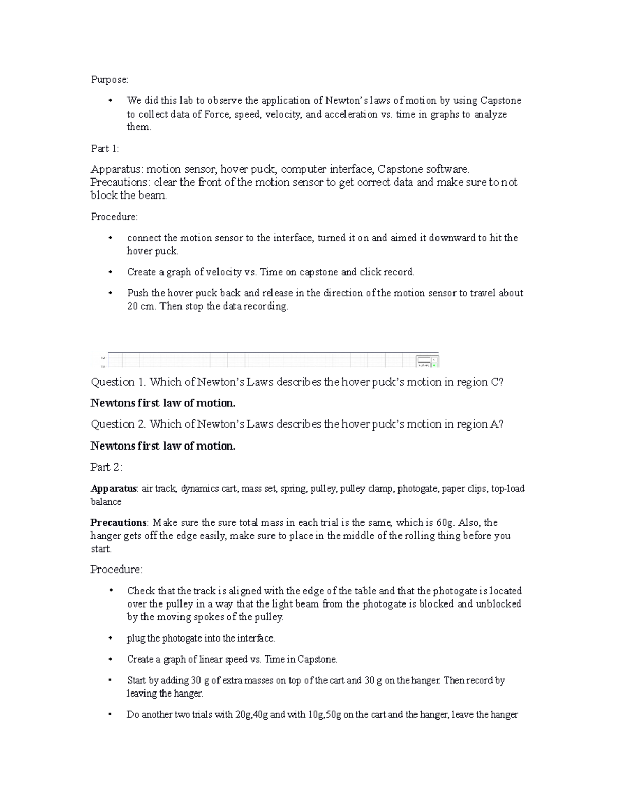 Lab on Laws of Motion: Observing Force Speed Velocity and Acceleration ...
