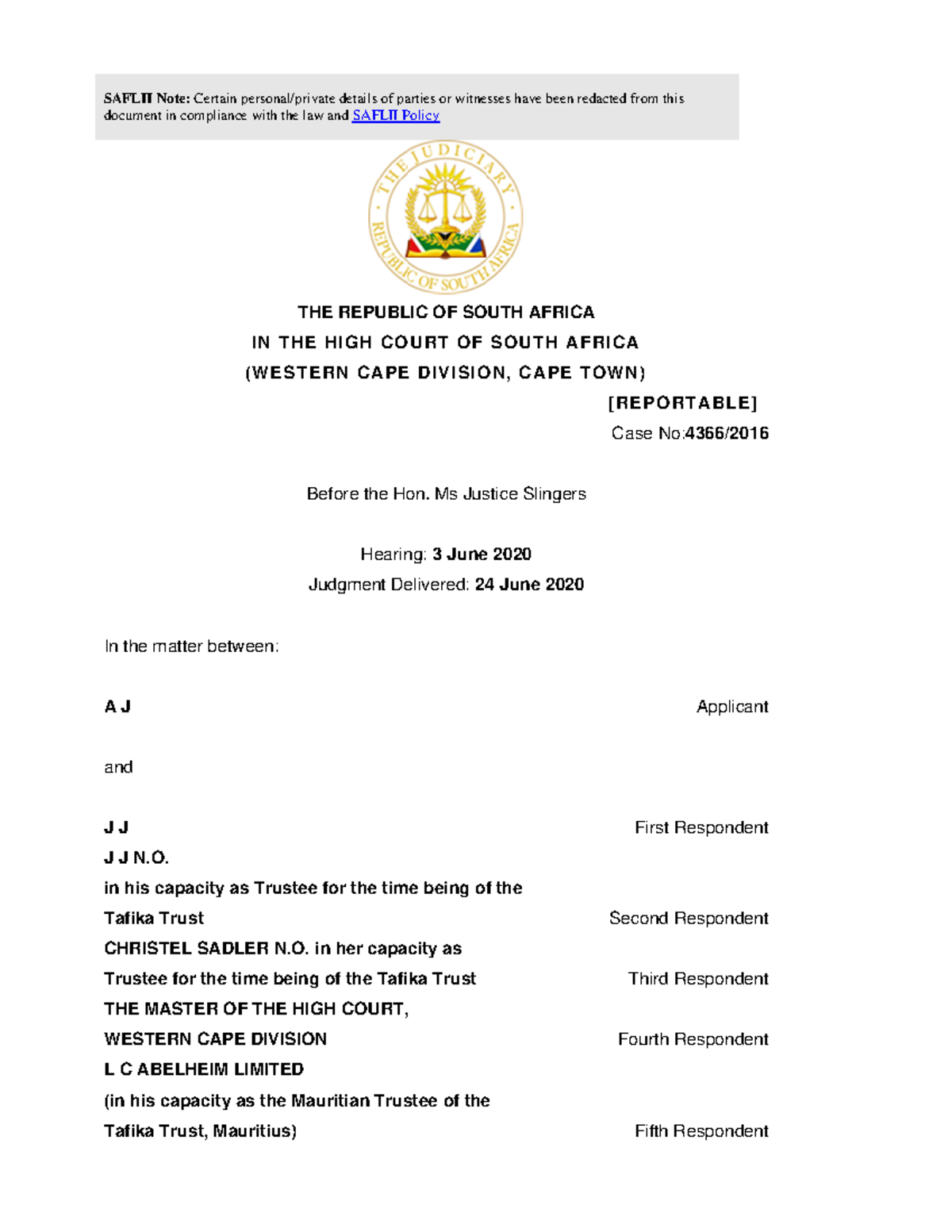 63 - Case law - SAFLII Note: document in compliance with the law and ...