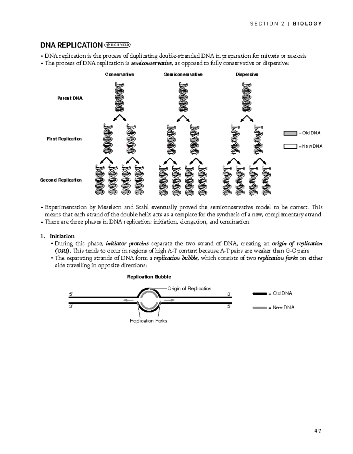 Future (dragged) - dna replication - S E C T I O N 2 | B I O L O G Y DNA REPLICATION • DNA - Studocu