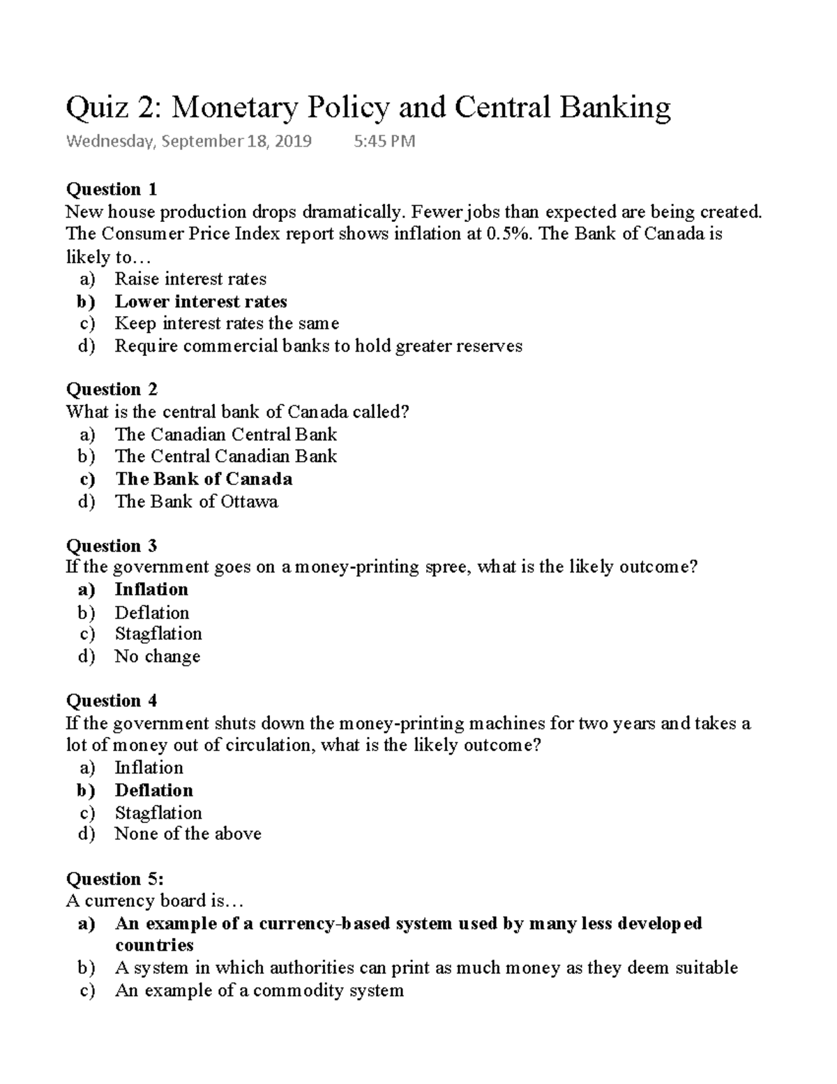 Quiz 2 13 September 2019, questions and answers - Warning: TT: undefined function: 32 Question 1 ...