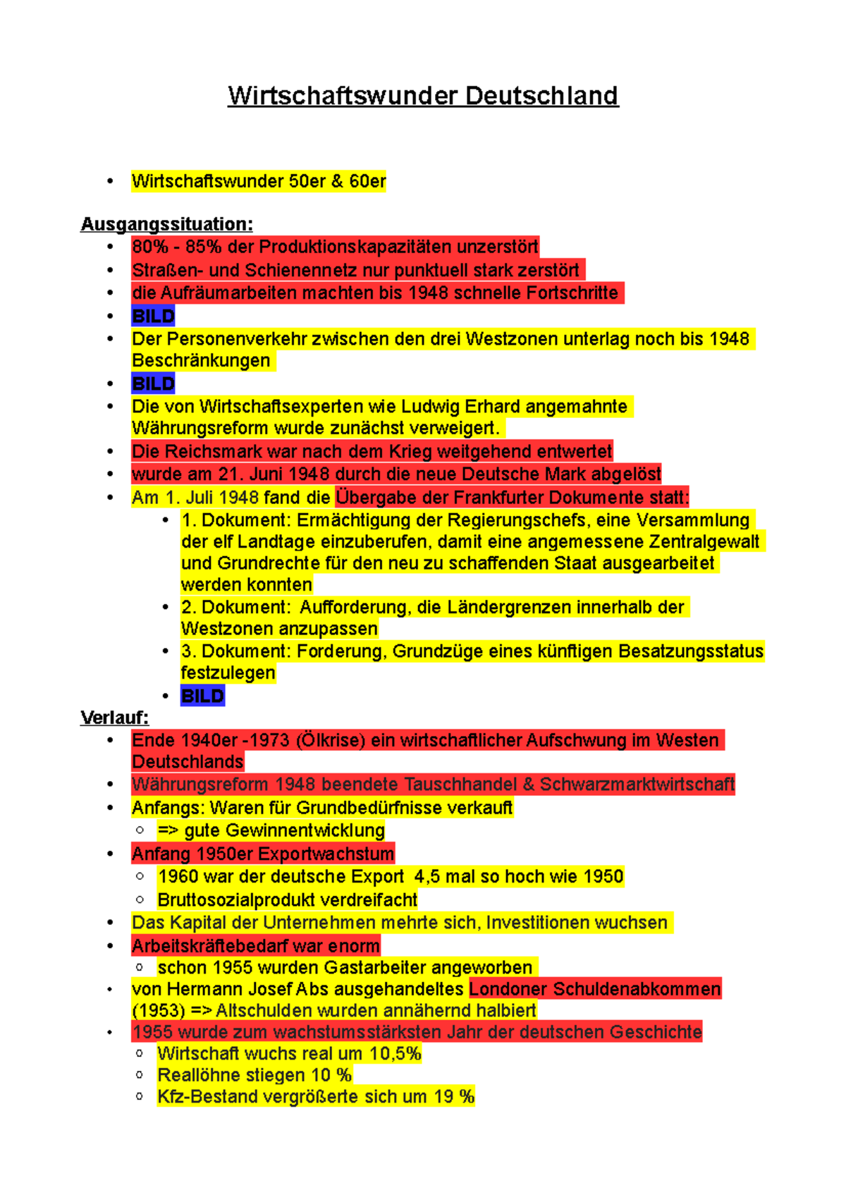 Wirtschaftswunder Skript - Wirtschaftswunder Deutschland ...