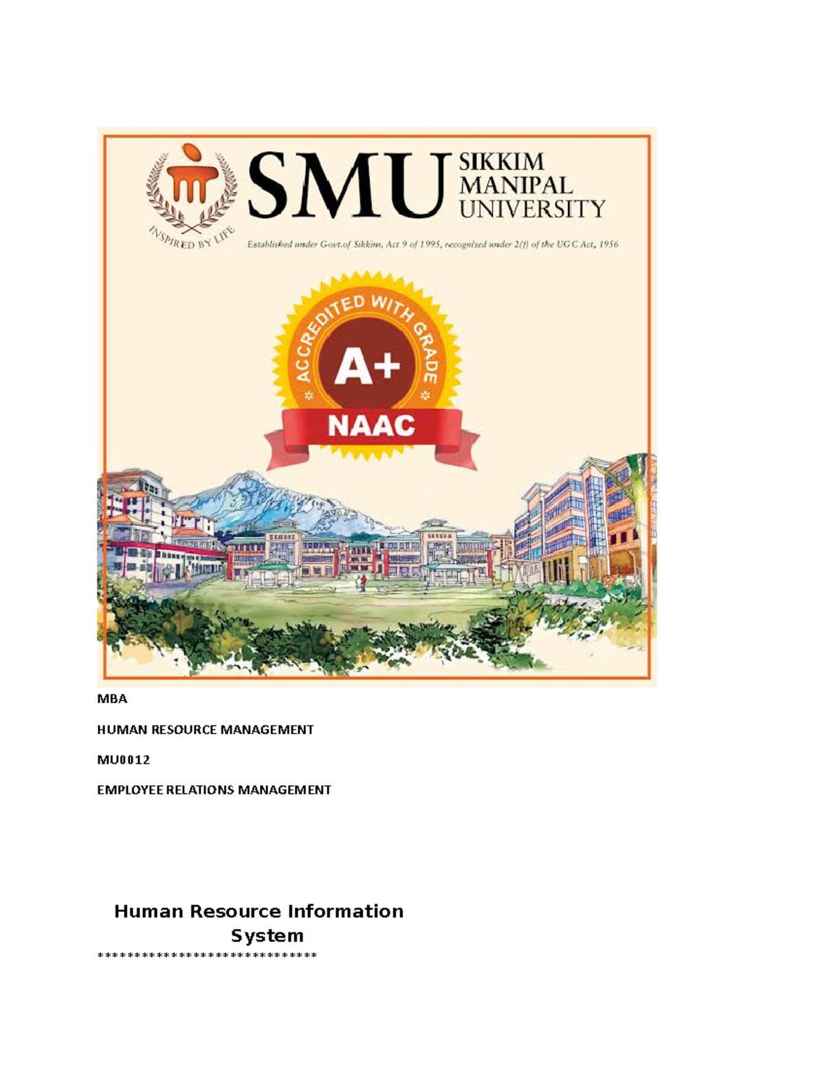 Human Resource Information System HR Management - MBA HUMAN RESOURCE ...