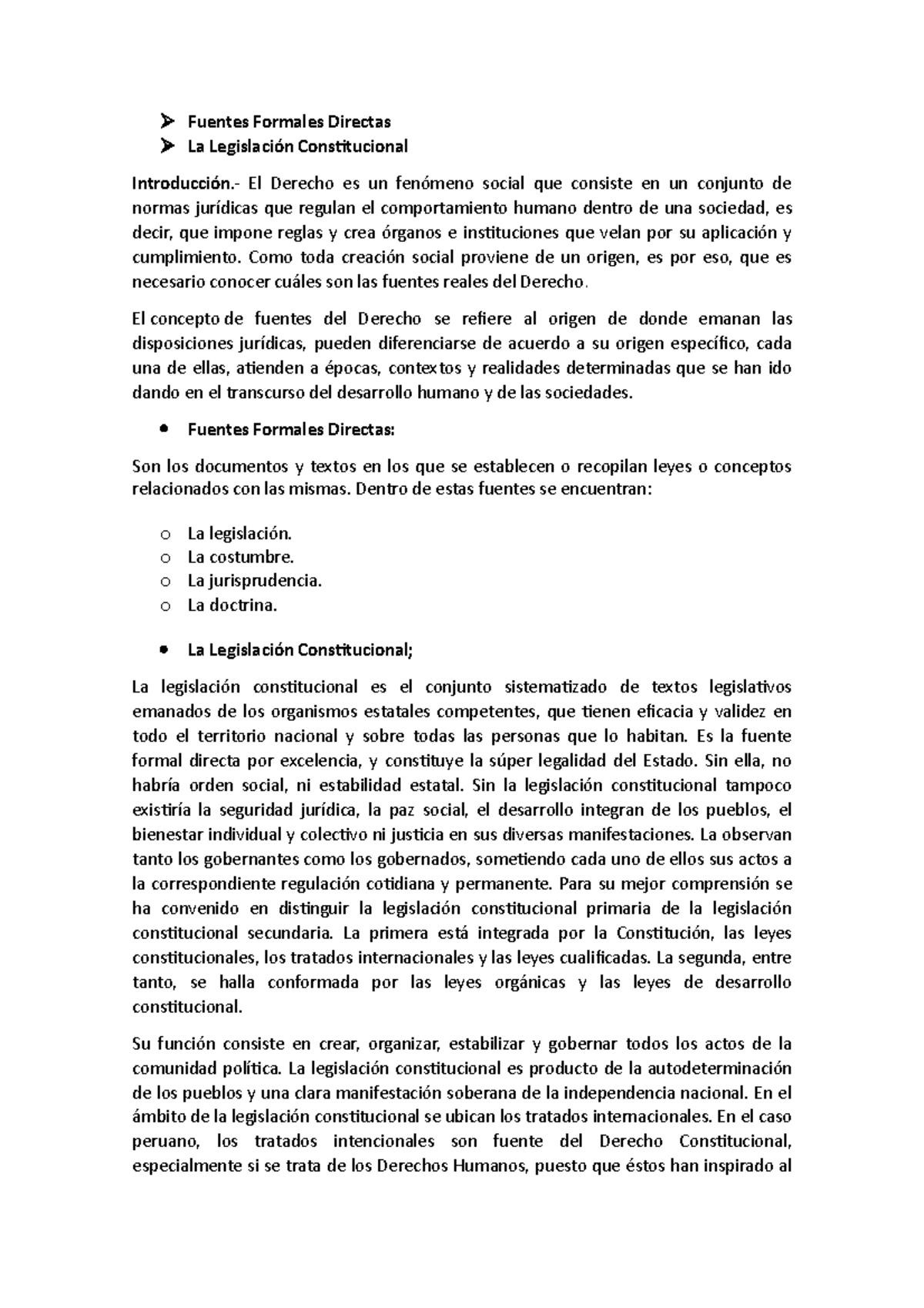 Fuentes formales directas - Derech. Constit - Fuentes Formales Directas ...