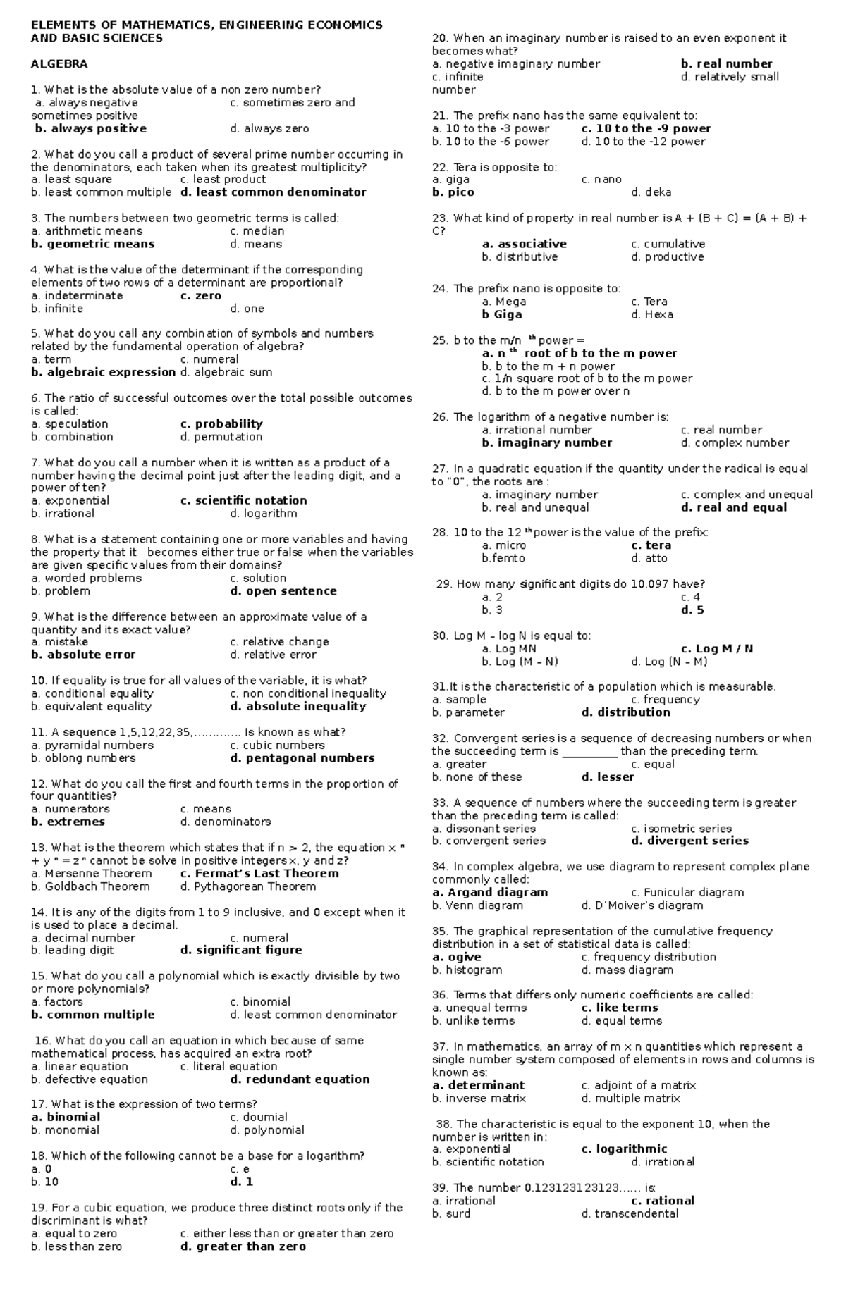 Lh1k Jak62py8 - Lecture Notes - ELEMENTS OF MATHEMATICS, ENGINEERING ...