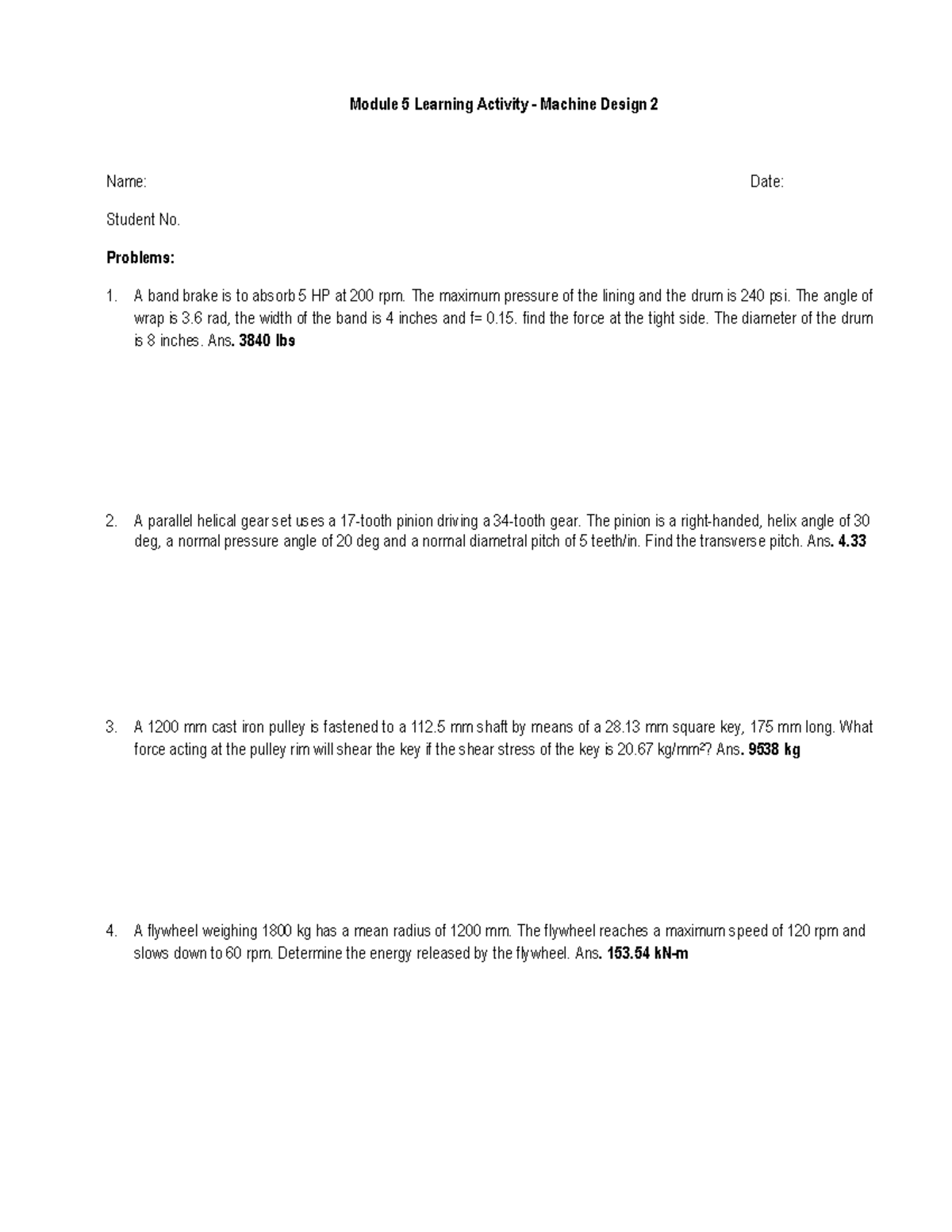Module 5 LA Mla Machine Design 2 - Module 5 Learning Activity - Machine ...