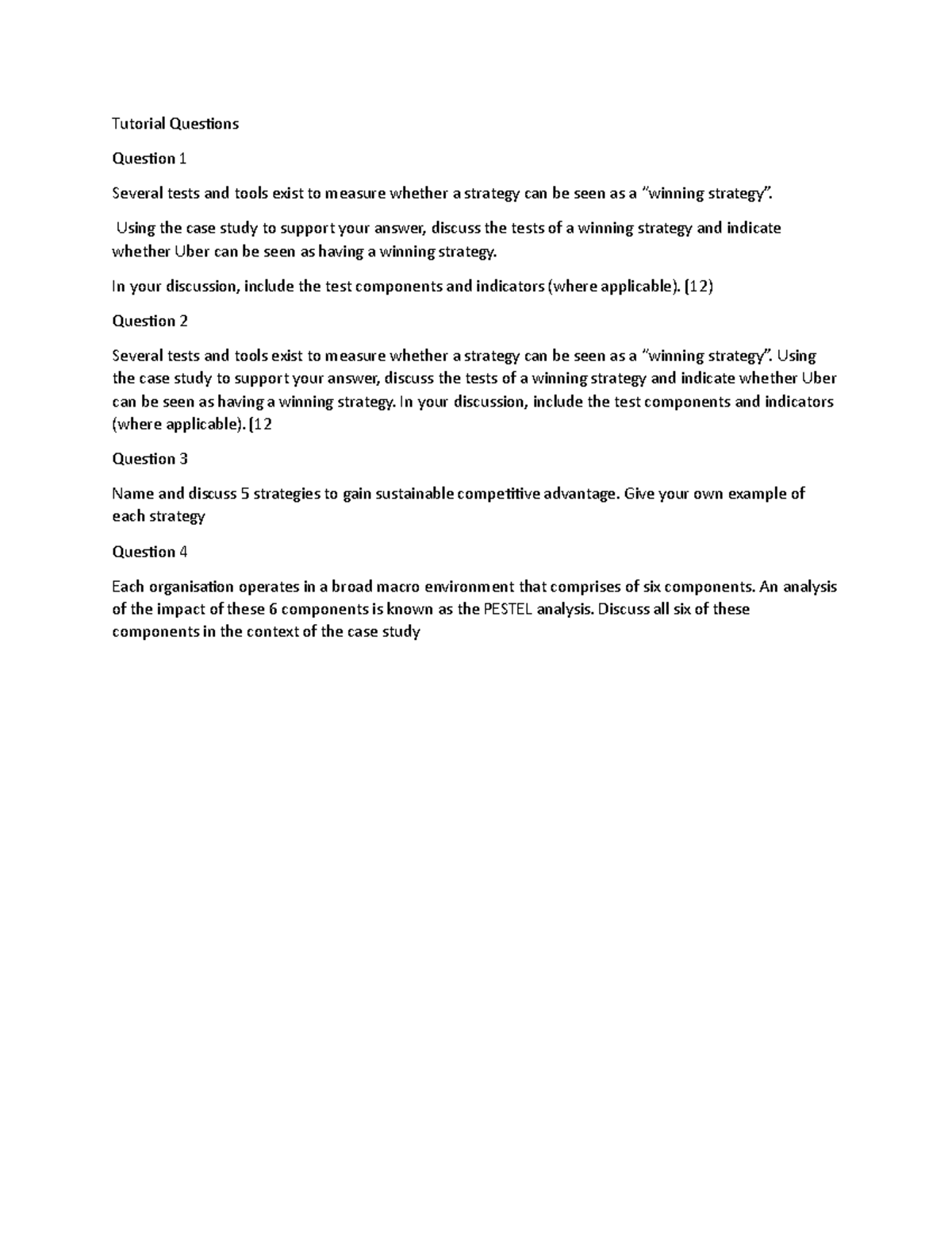 Tutorial Questions Block 45 And 6 Tutorial Questions Question 1 Several Tests And Tools Exist