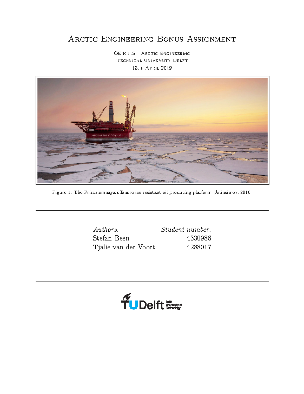 Arctic Engineering Bonus Assignment - Arctic Engineering Bonus Assignment OE44115 - Arctic ...