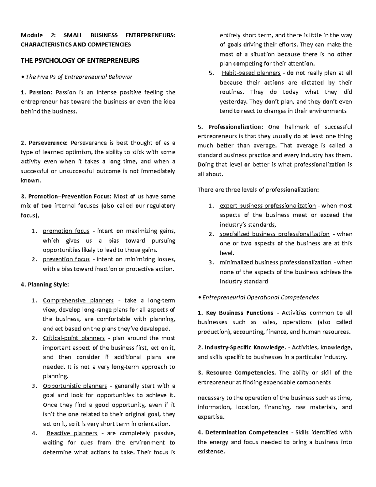 Sg2 - Entrepreneurial Management - Module 2: SMALL BUSINESS ...