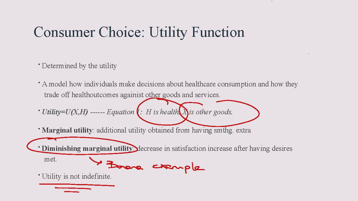 5 notes for lesson - Loading... Consumer Choice: Utility Function ...