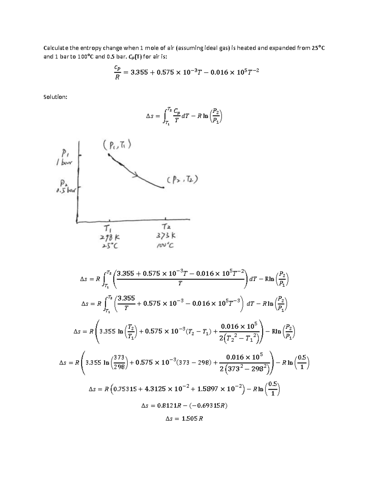2023 02 08 In-class Solution Entropy change when heating air ...