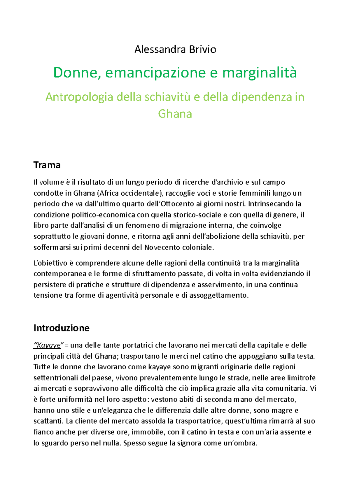 donne, emancipazione e marginalità - Alessandra Brivio Donne ...