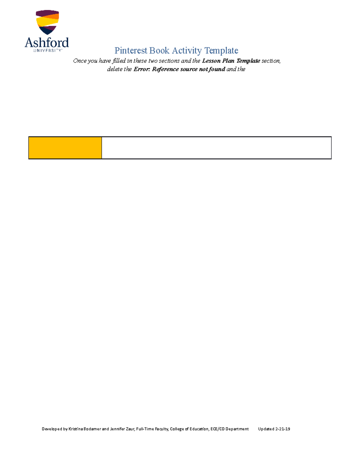 Pinterest Board Activity Templatecomplete - Pinterest Book Activity ...