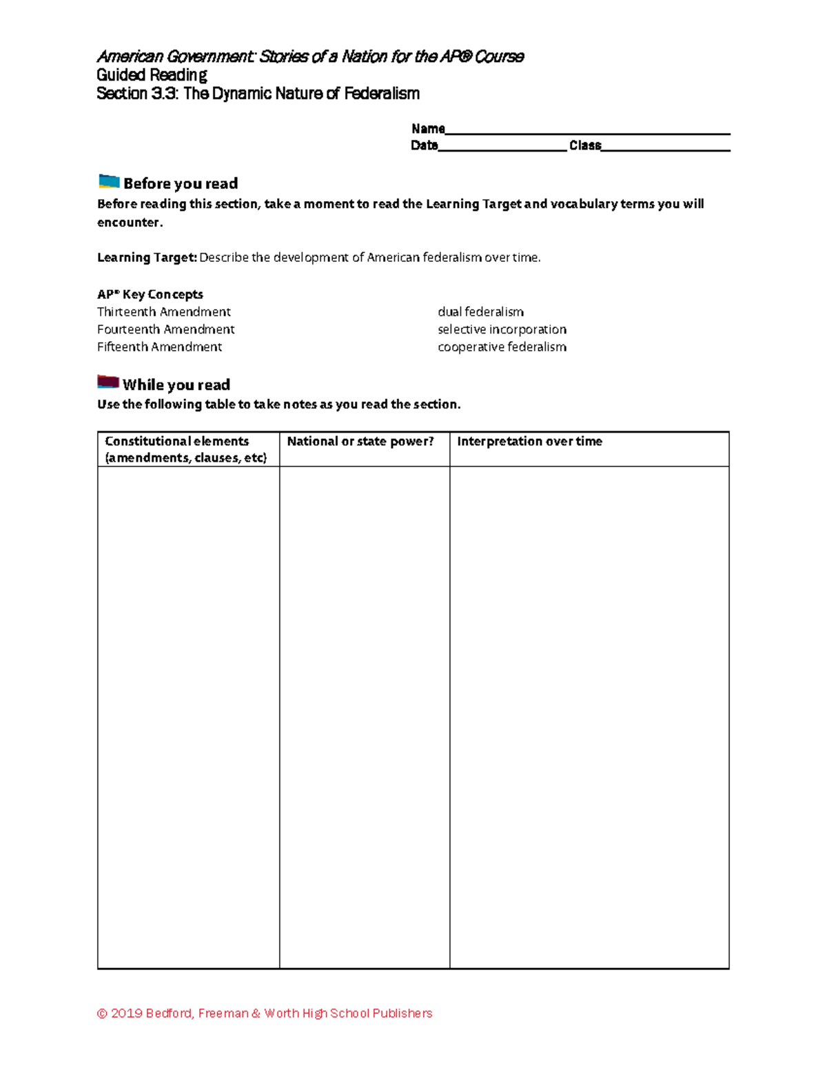 Section 3 - American Government: A New Perspective - Guided Reading ...