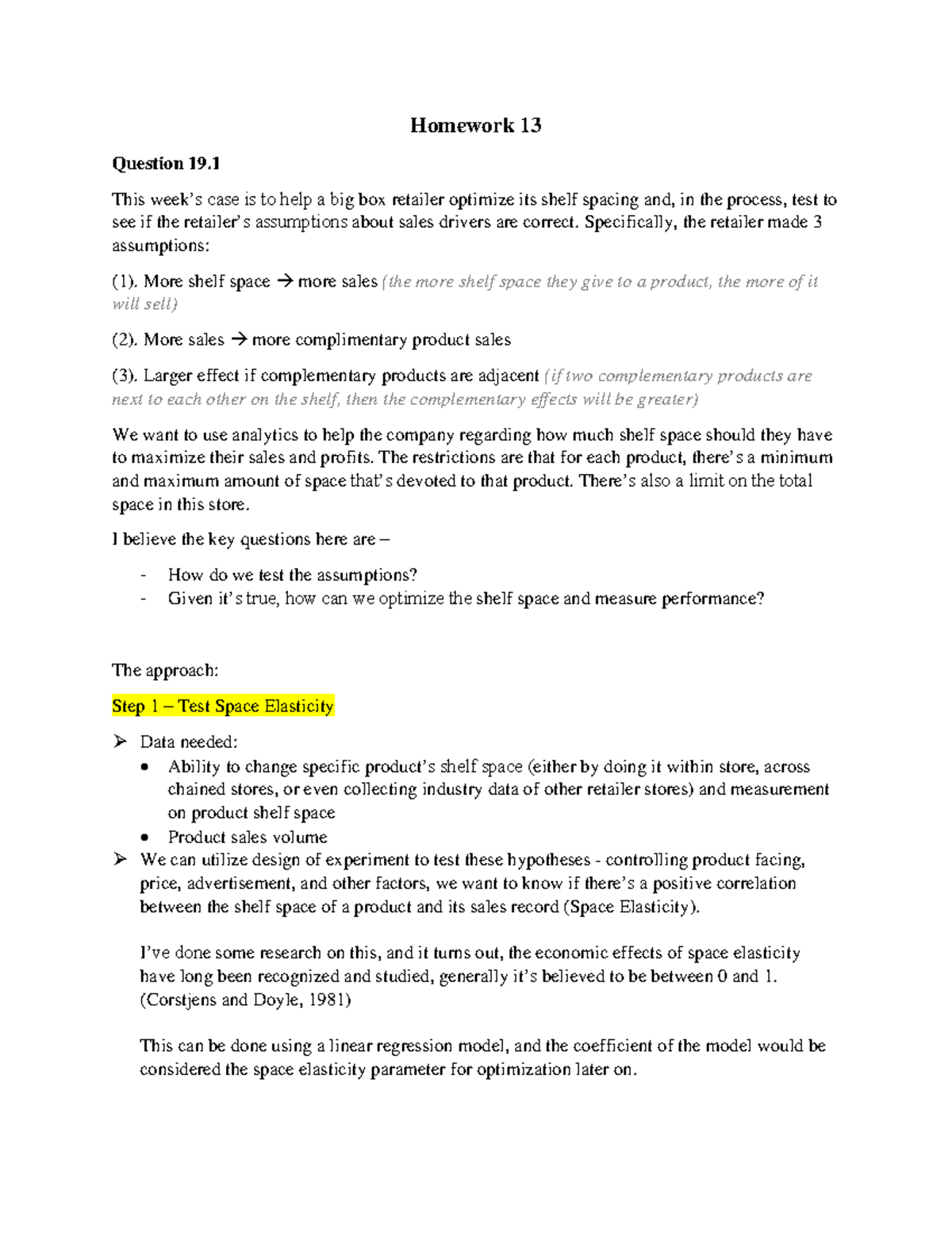 HW13 - Notes and solutions of HW13 - Homework 13 Question 19. This week ...